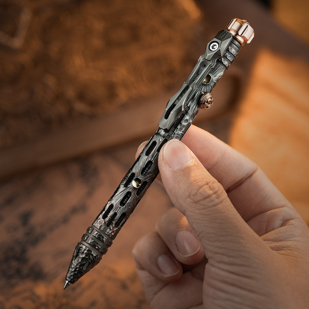Obsidian Meteor Titanium Tactical Bolt-Action Pen – Titaner