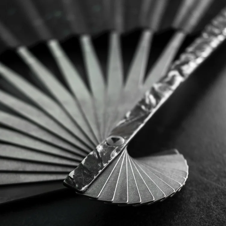 BuRan: the Titanium Hand carved Folding Fan- Rockery – Titaner