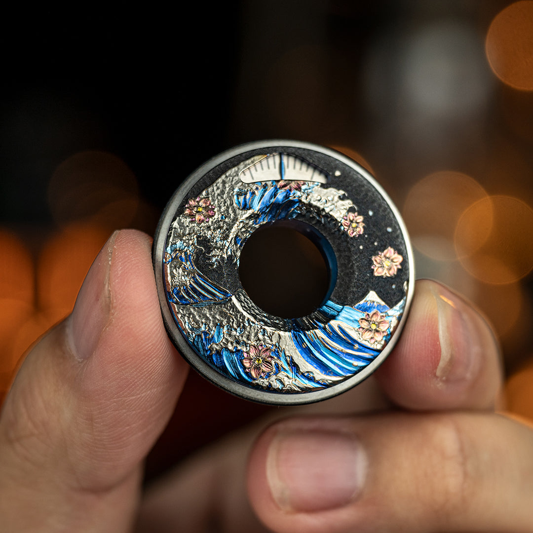 Ti-Blooms: Titanium Hand Curved Ukiyo Wave Measure Ring 2.0 【Limited 2 ...
